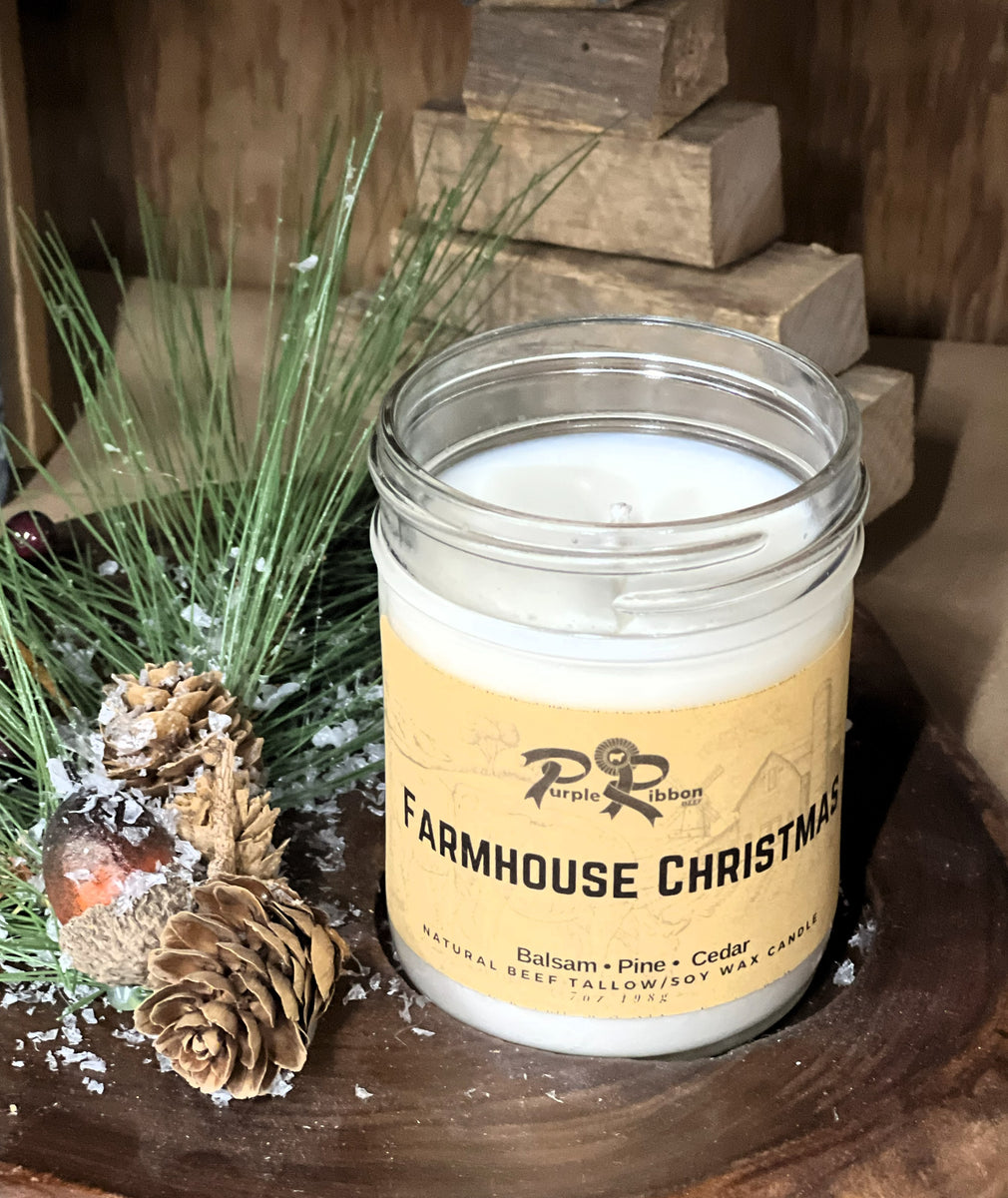 Natural Beef Tallow & Soy Hand Poured Candles – Purple Ribbon Beef