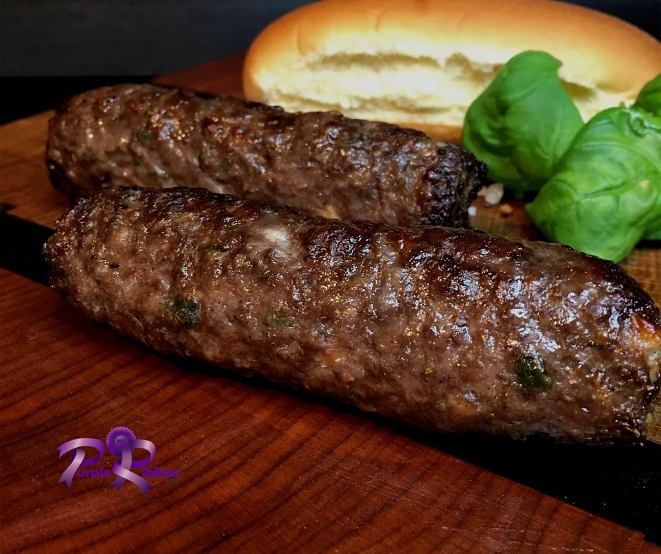 Skinless Beef Bratwurst – Purple Ribbon Beef